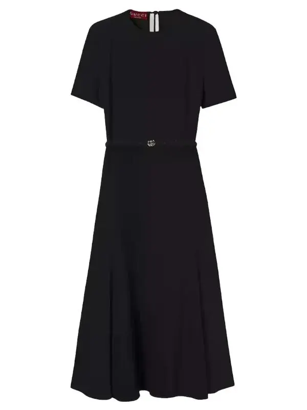 Gucci G Belt Midi Dress - Black