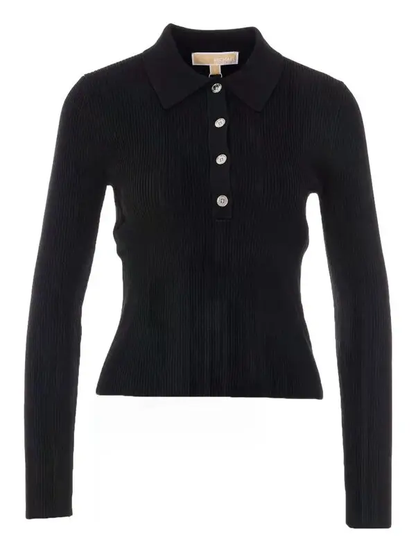 Michael Kors Long-sleeve Polo Shirt - Black