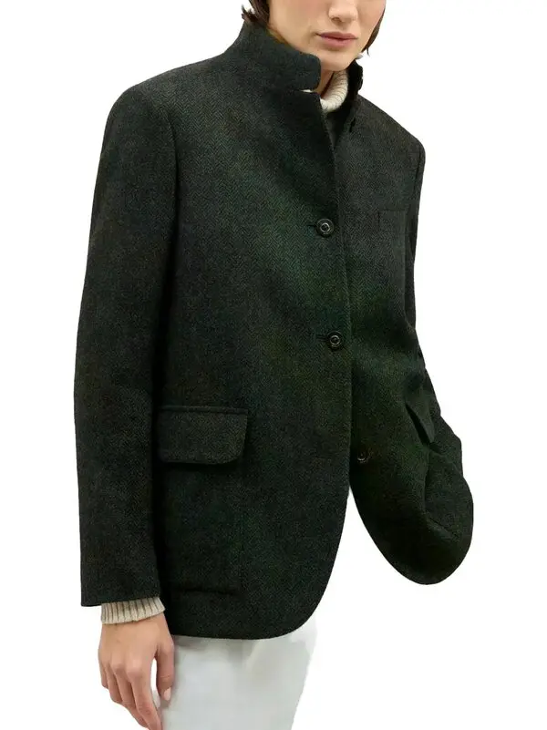 Boglioli Herringbone Patch-pocket Coat - Green