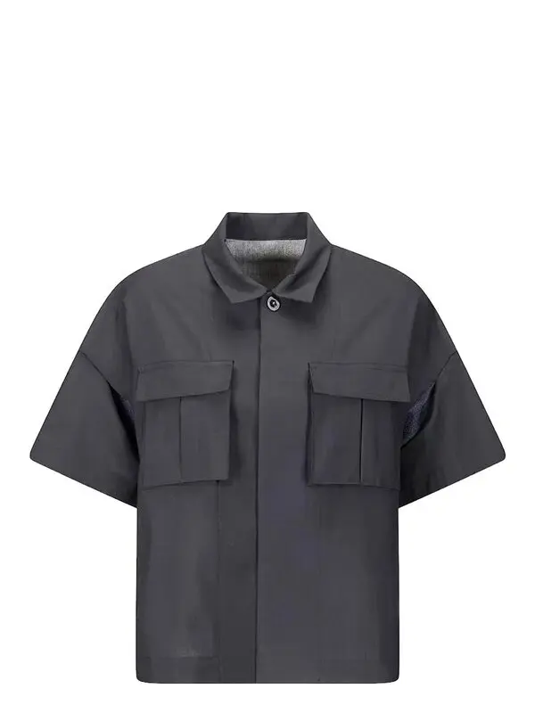 Sacai Flap-pocket Panelled Shirt - Grey