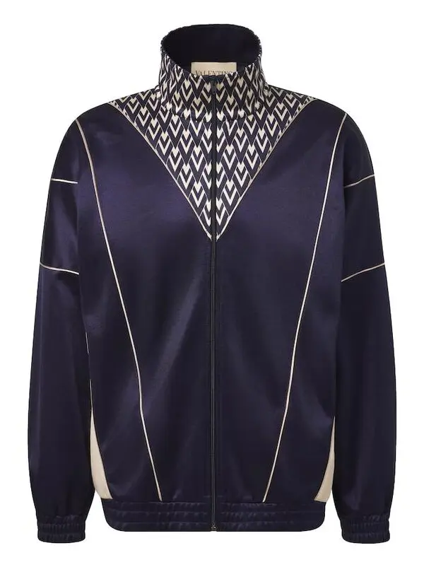 Valentino Garavani Printed Jersey Jacket - Blue
