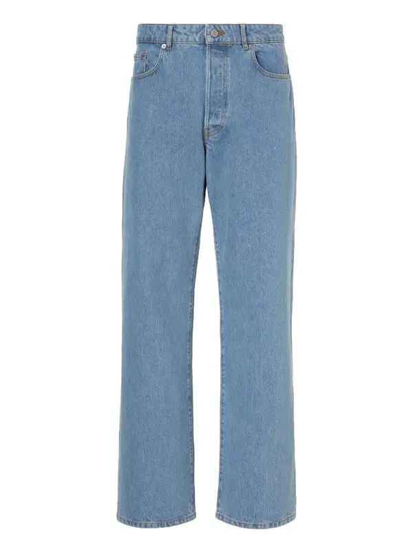 Dries Van Noten Logo Straight Jeans - Blue