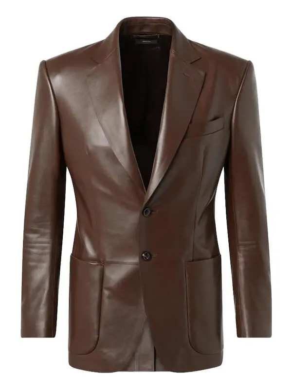TOM FORD Leather Blazer - Brown
