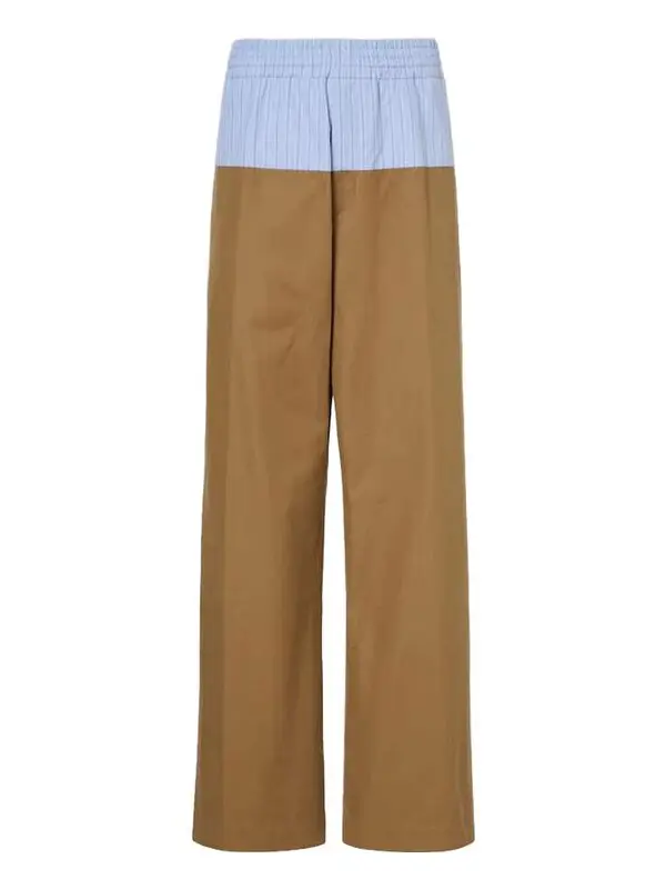 Dries Van Noten Paneled Cotton Twill Wide-leg Pants - Beige