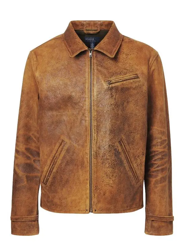 Polo Ralph Lauren Newsboy Leather Jacket - Brown