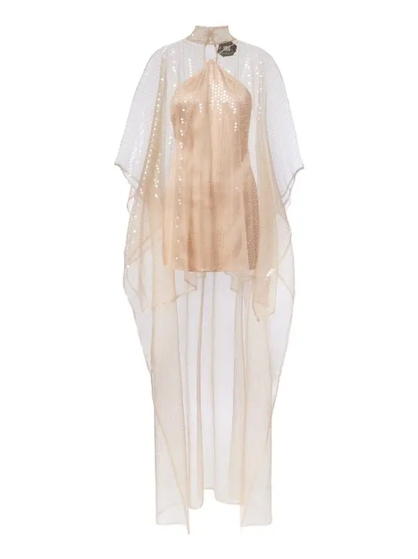 TALLER MARMO Denver Disco Sequined Kaftan - Beige