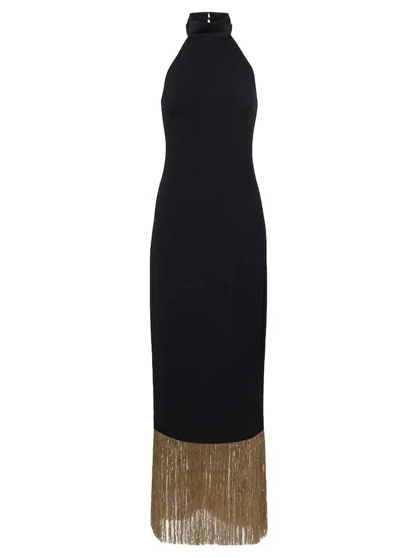 TALLER MARMO Berlin Fringed Maxi Dress - Black