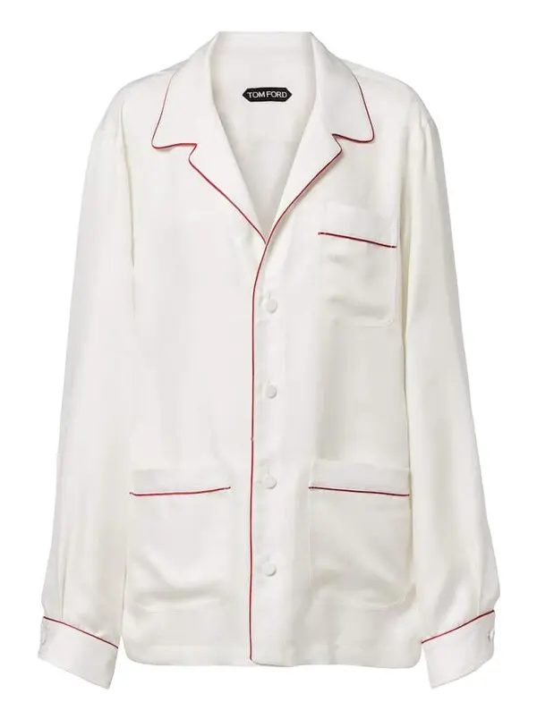 TOM FORD Silk Twill Pajama Shirt - White