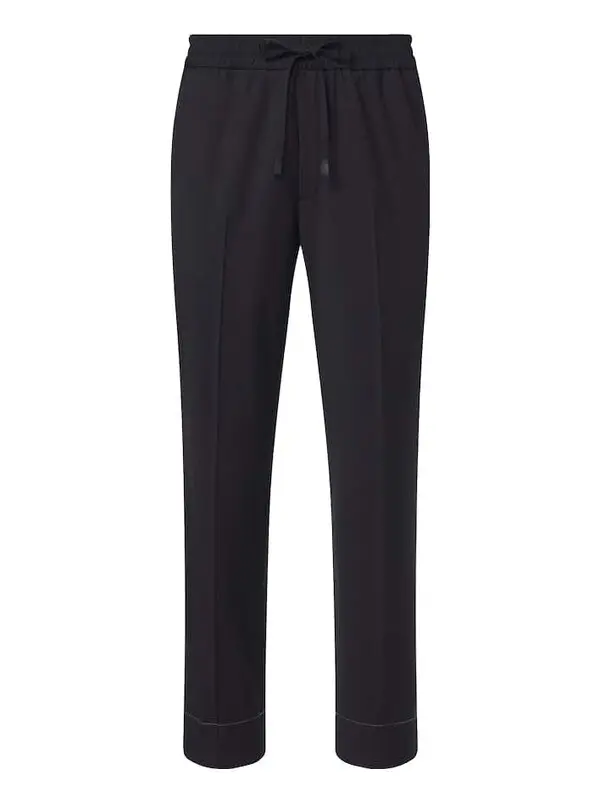 Brioni Asolo Wool Straight Pants - Blue