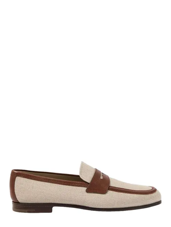 Church's Leather-trimmed Loafers - Beige