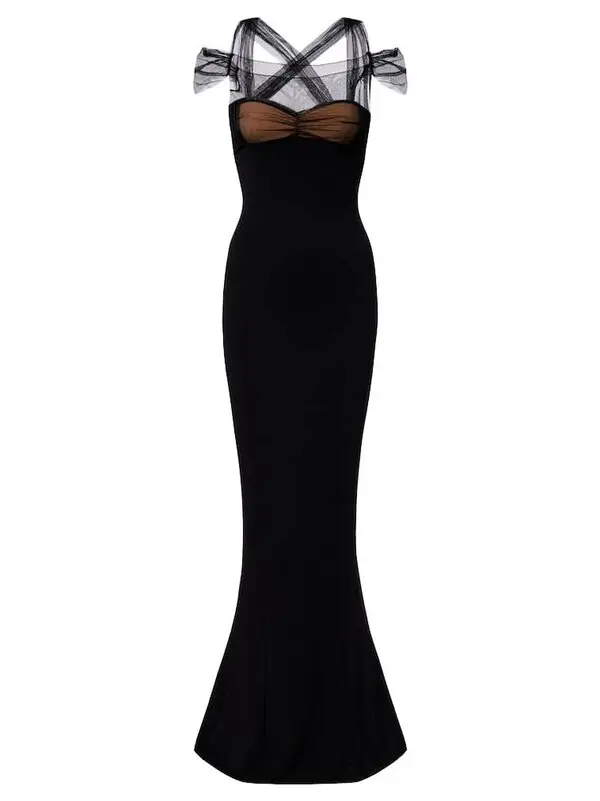NENSI DOJAKA Draped Maxi Dress - Black
