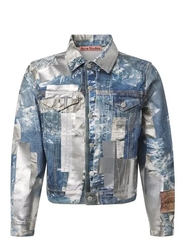 Acne Studios Printed Denim Jacket - Blue