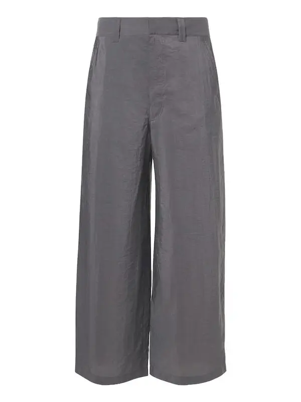 LEMAIRE Silk-blend Barrel-leg Trousers - Grey