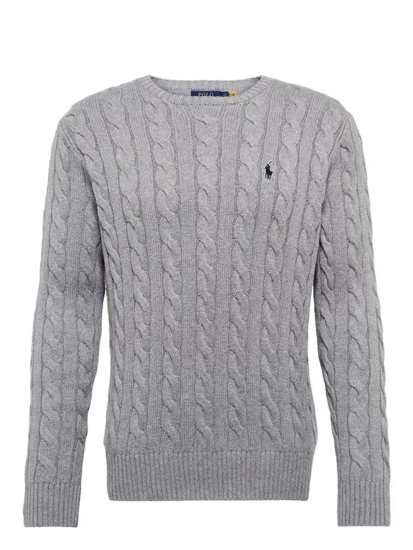 Polo Ralph Lauren Cable Knit Crewneck Sweater - Grey