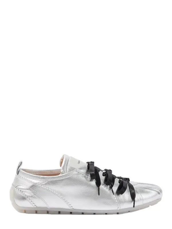 Simone Rocha Ballerina Grip Metallic Leather Sneakers - Silver