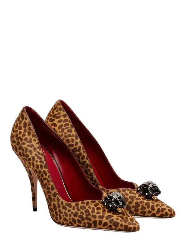 Valentino Garavani Leopard-print Calf Hair Pumps - Brown