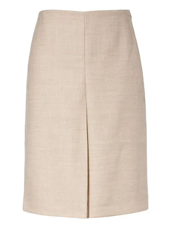 JOSEPH Duggan Virgin Wool Midi Skirt - Beige