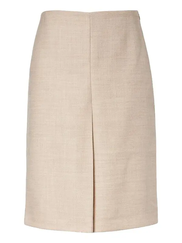JOSEPH Duggan Virgin Wool Midi Skirt - Beige