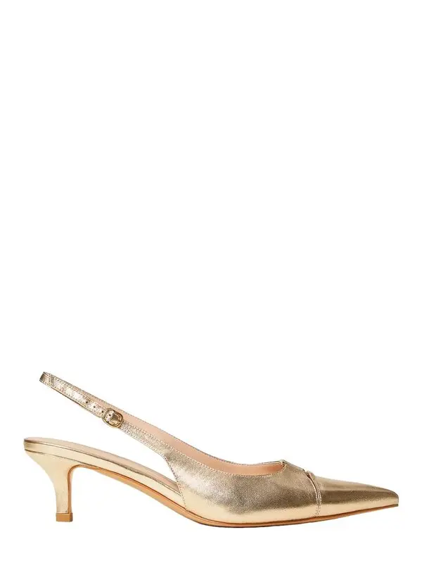 TWINSET Pointed Slingback Low Heel - Metallic