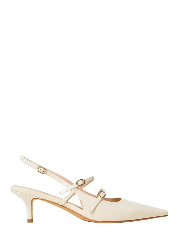 TWINSET Pointed Slingback With Belts And Low Heel - White