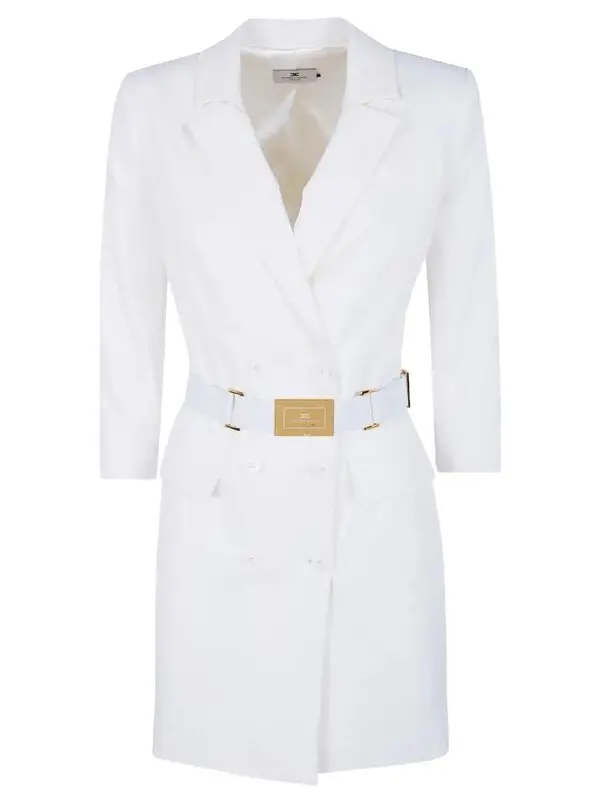 Elisabetta Franchi Mini Belt Dress - White