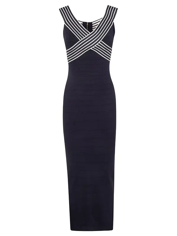 Elisabetta Franchi Long Knit Dress - Black