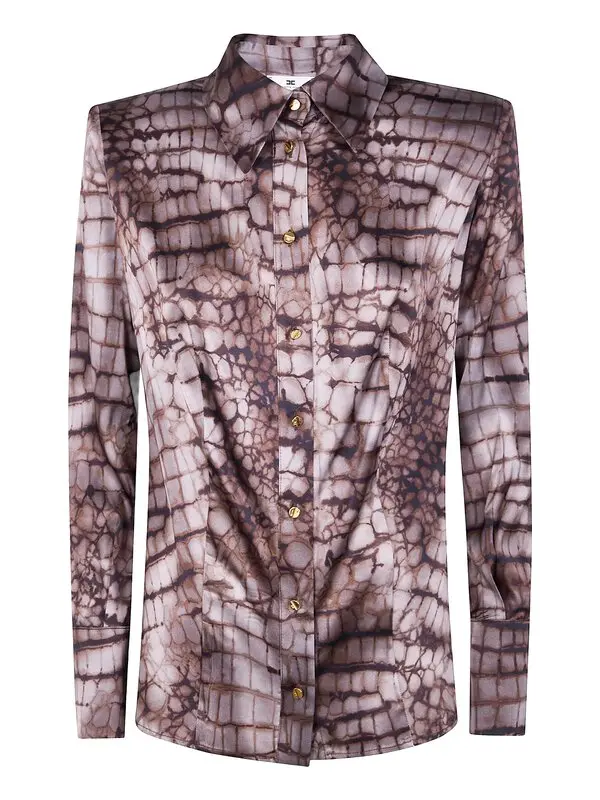 Elisabetta Franchi Printed Shirt - Brown