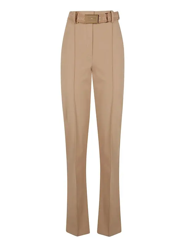 Elisabetta Franchi Belted Trousers - Brown