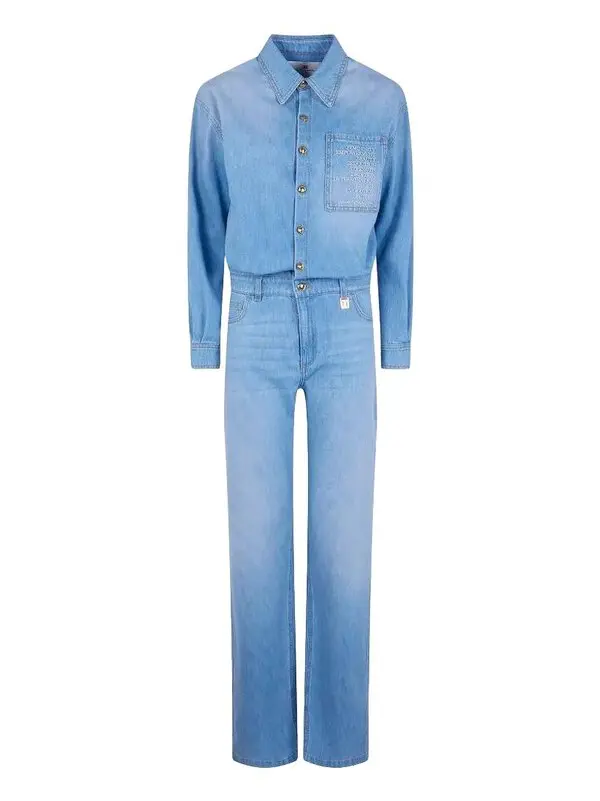 Elisabetta Franchi Denim Overall - Blue