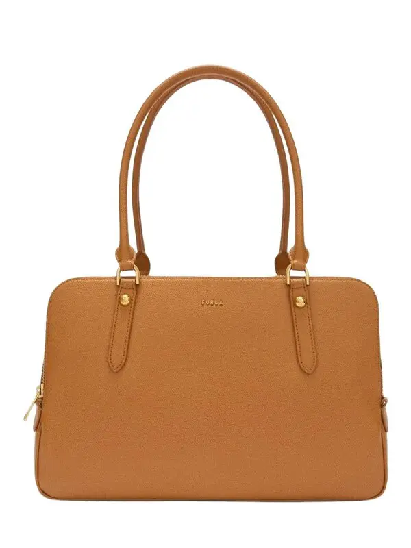 Furla Giulia Ares Leather Boston Bag - Brown