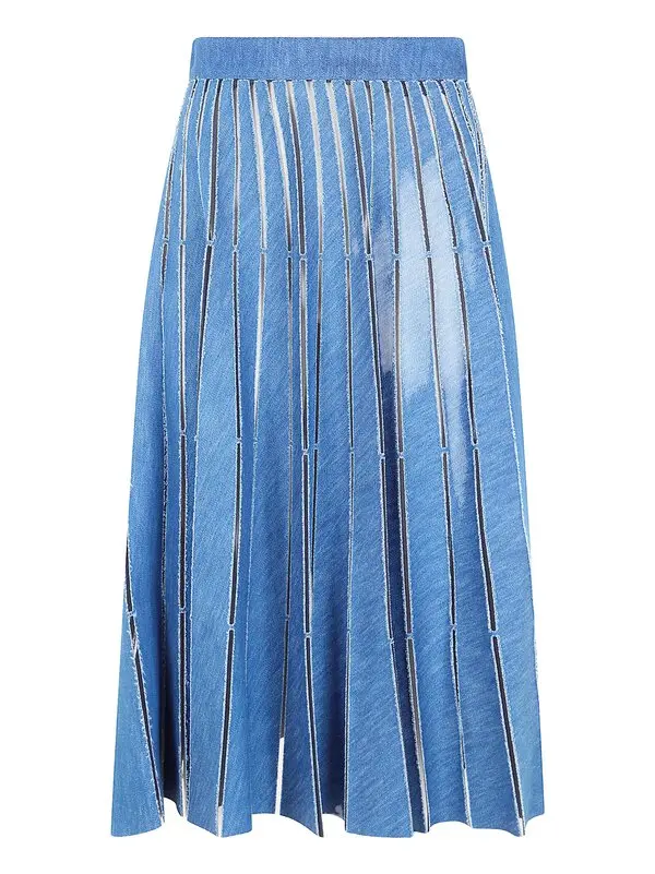 TWINSET Midi Cotton Skirt - Blue