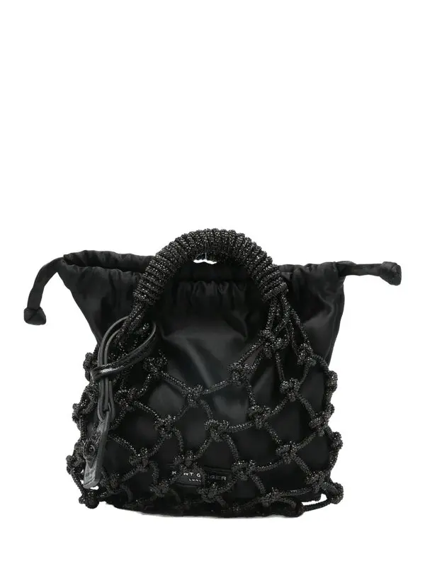 Kurt Geiger Small Macrame Crystal Bag - Black