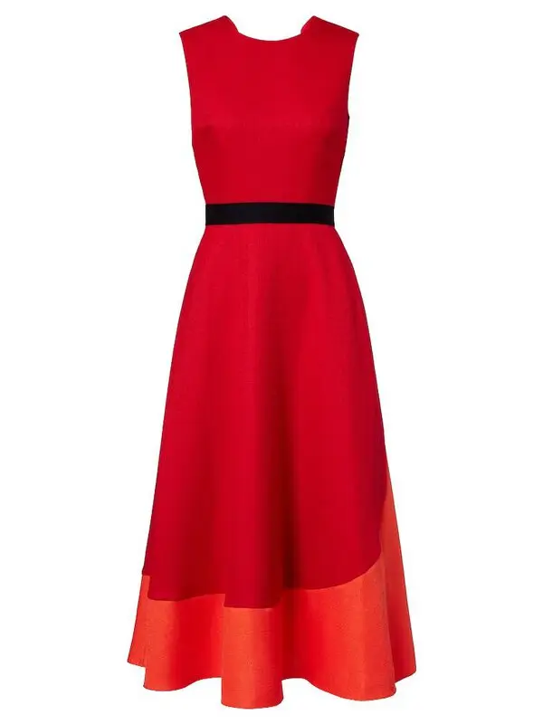 ROKSANDA Mire Colorblocked Midi Dress - Red