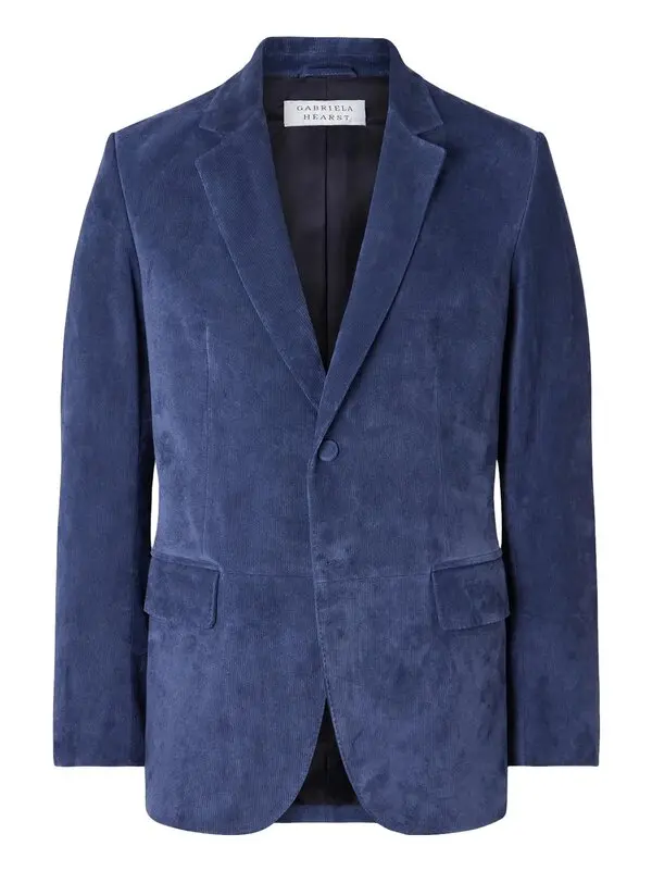 Gabriela Hearst Irving Suede-corduroy Blazer - Blue