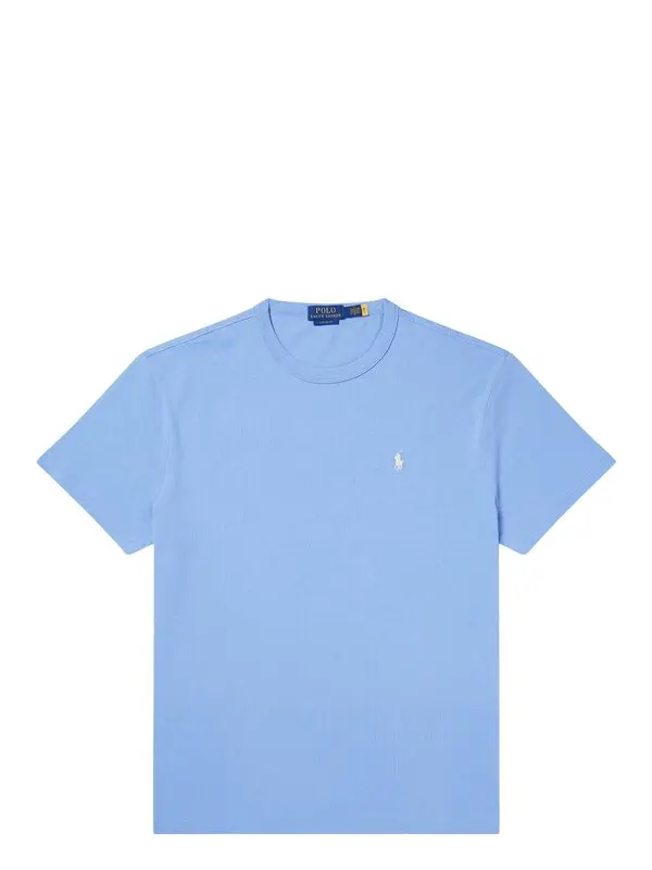 Polo Ralph Lauren Logo-embroidered Cotton-jersey T-shirt - Blue
