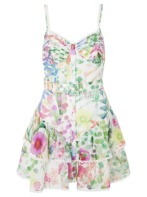 Charo Ruiz Ibiza Nayade Floral-print Mini Dress - White