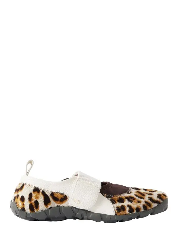 WALES BONNER Jewel Leopard-print Mary Jane Sneakers - Animal Print