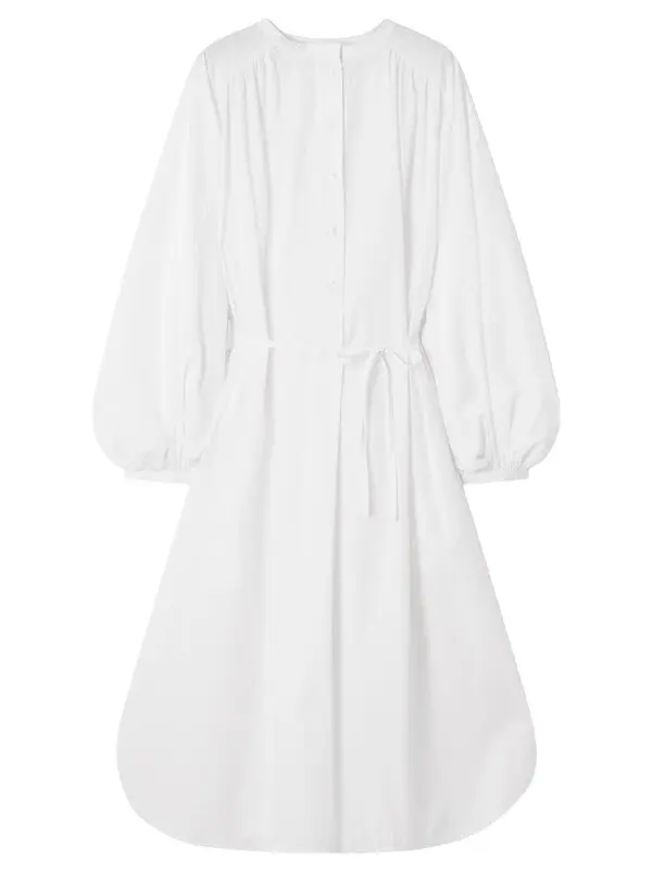 Loulou De Saison Vitti Oversized Belted Midi Dress - White