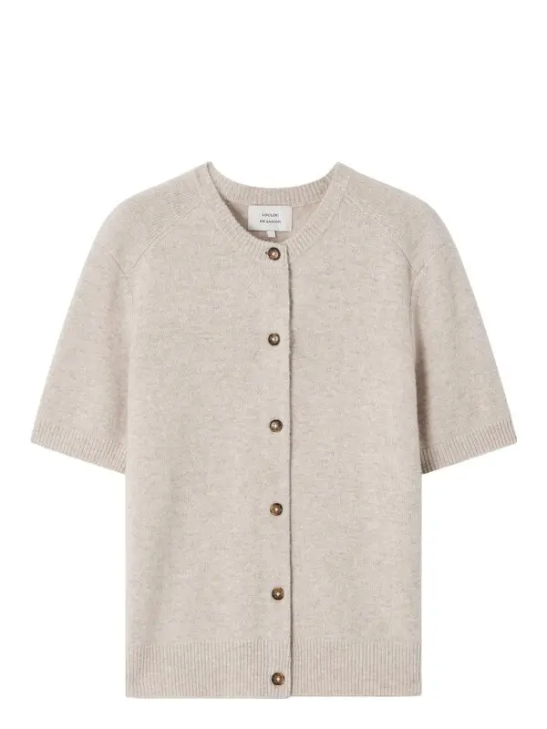 Loulou De Saison Jodi Embroidered Cashmere Cardigan - Neutrals