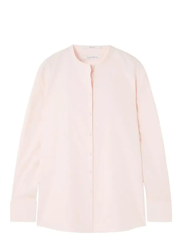 Another Tomorrow Organic Cotton Blouse - Pastel Pink