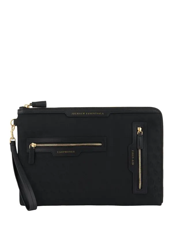 ANYA HINDMARCH Jacquard Logo Journey Essentials Pouch - Black