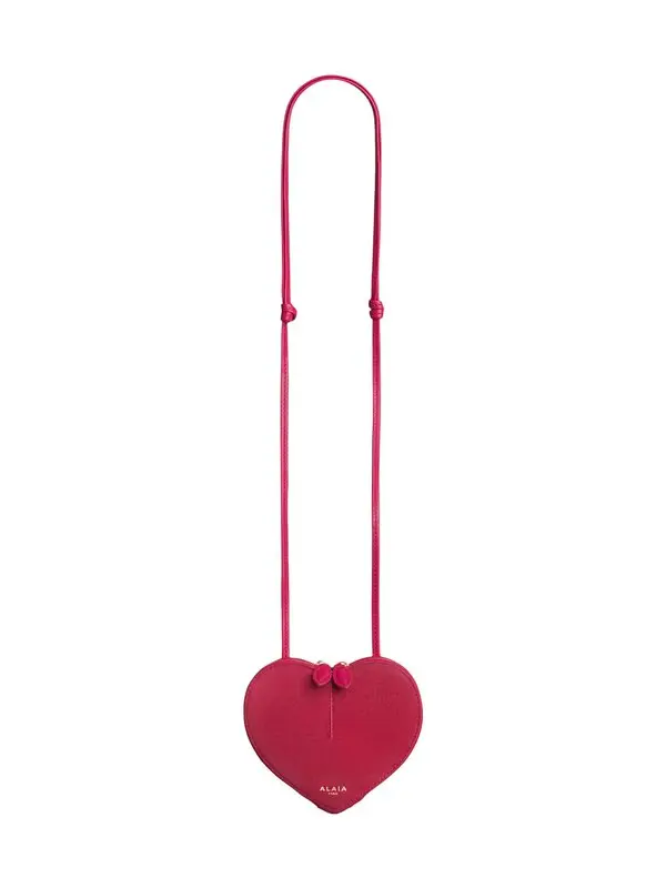 Alaïa Mini Le Coeur Suede Shoulder Bag - Red