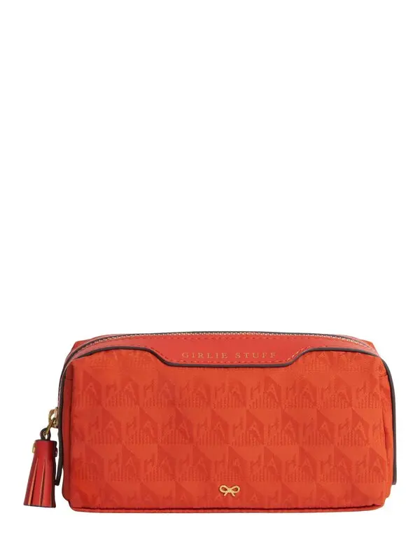 ANYA HINDMARCH Jacquard Logo Pouch - Red