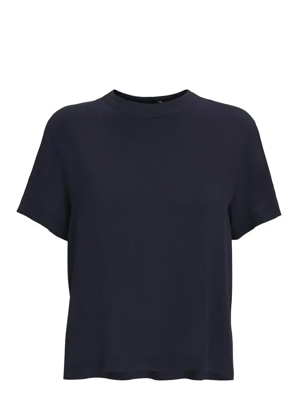 NOMADISSEM Silk Shirred Top - Navy