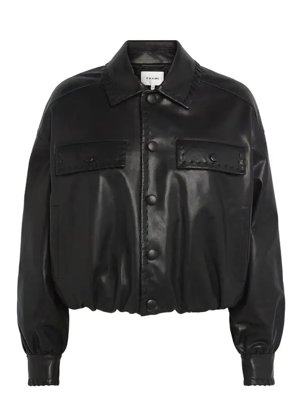 FRAME Bubble Leather Jacket - Black