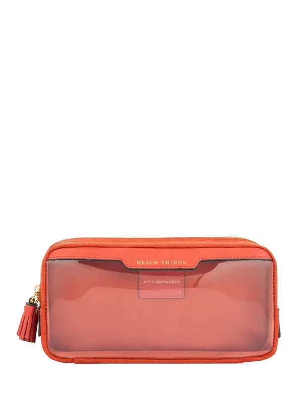 ANYA HINDMARCH Jacquard Logo Beach Things Pouch - Red
