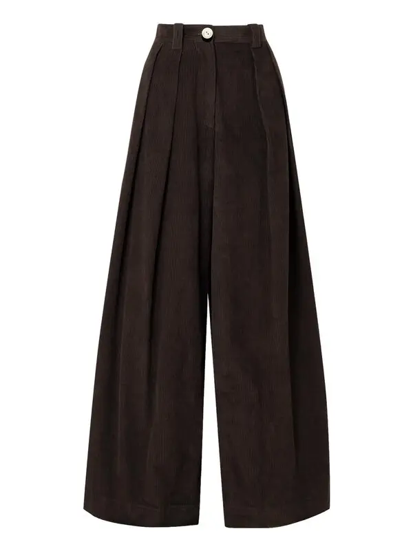S.S.DALEY Eilidh Wide-leg Cotton-corduroy Pants - Brown