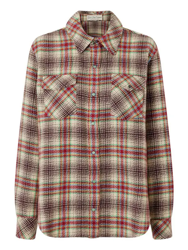 GOD'S TRUE CASHMERE Balance Checked Cashmere Shirt - Neutrals