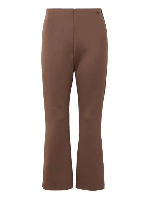 THE PARK Sarah Embroidered Pyratex® Recycled-jersey Slim Pants - Brown