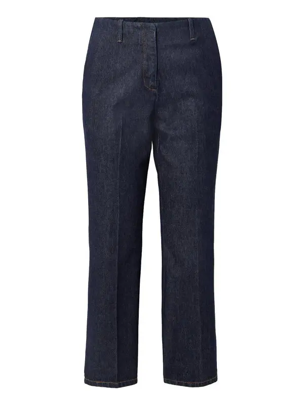 Dries Van Noten Cropped High-rise Flared Jeans - Blue